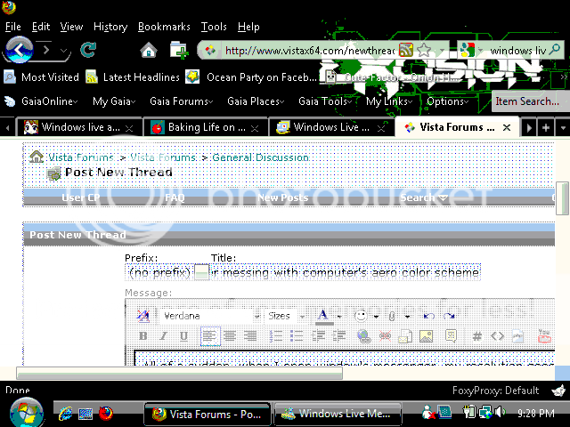 Windows live messenger messing with computer's aero color scheme ...