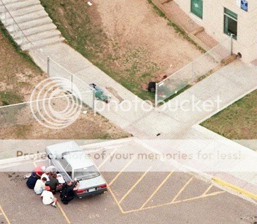 Daniel Rohrbough's body lays at the bottom of the stairs leading to ...